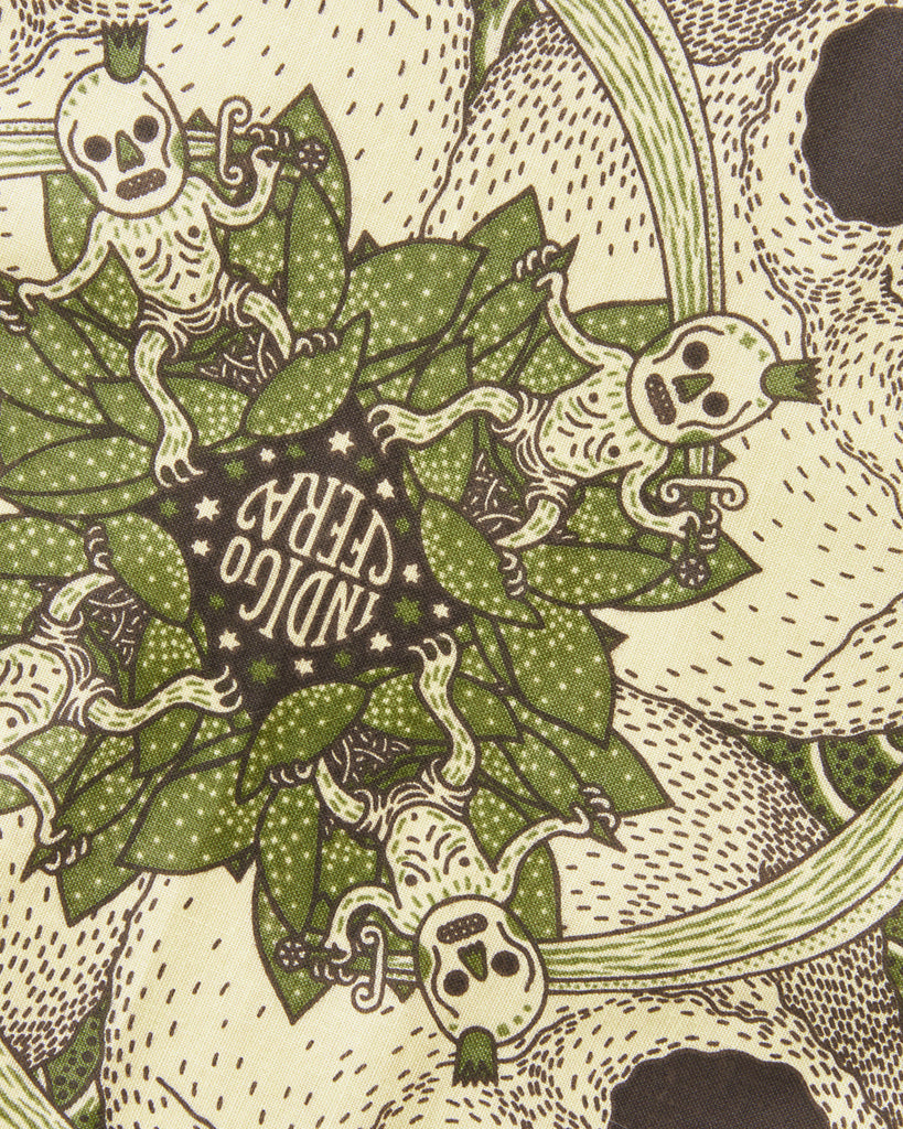 Indigofera Skull Bandana Green – Second Sunrise