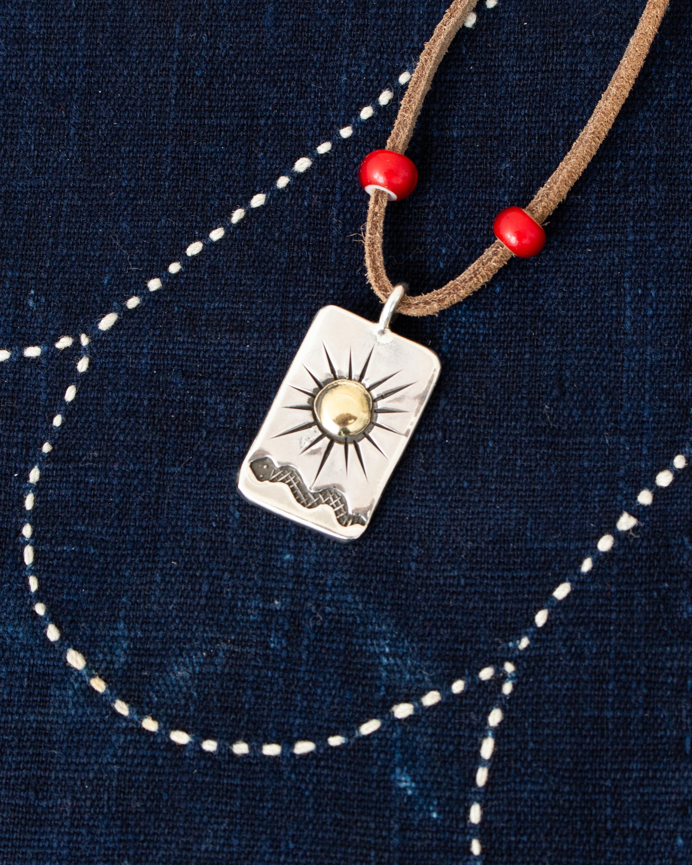 Tenable Crafts Snake in the Sun Silver / Brass Pendant #3 – Second Sunrise