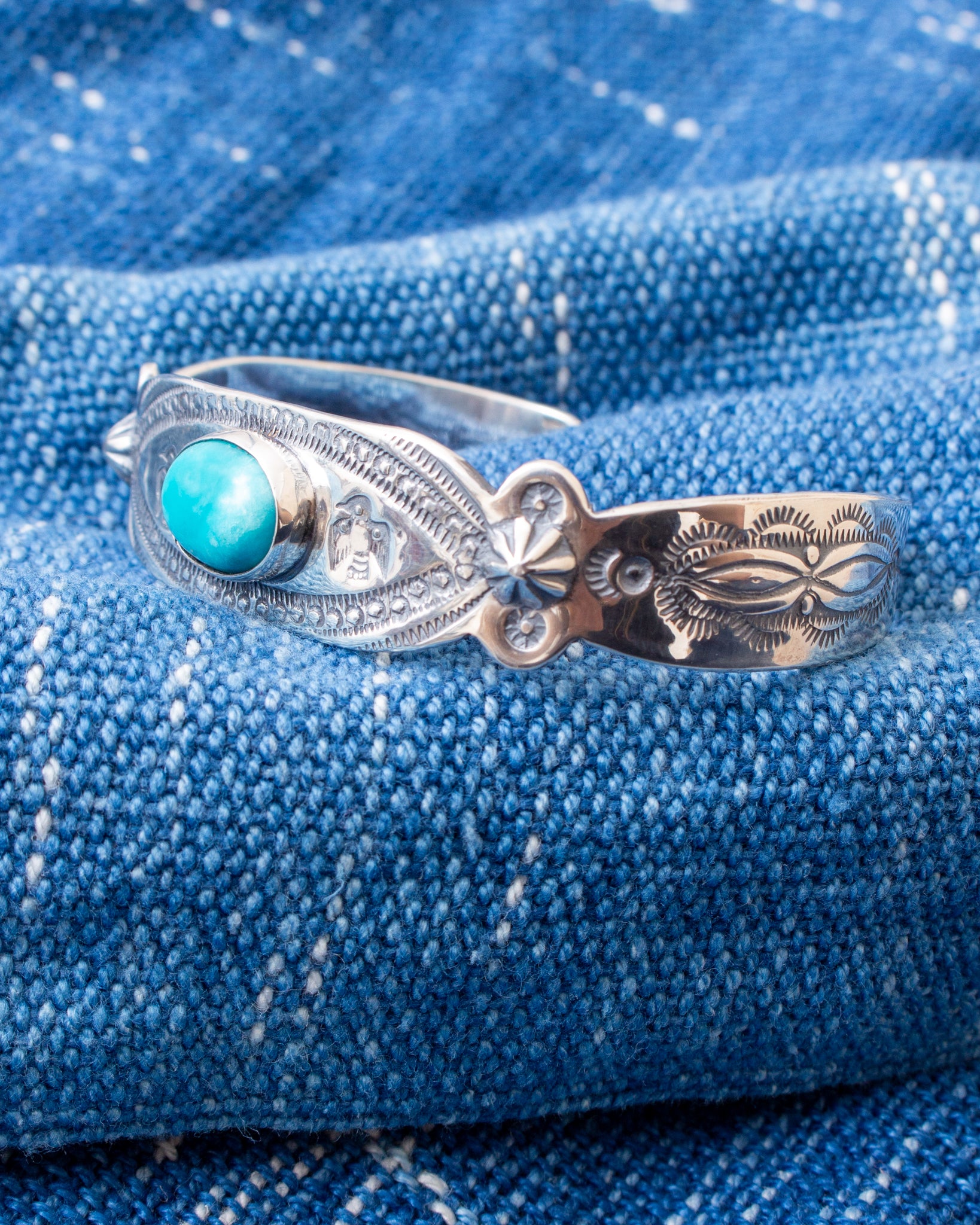 Larry Smith BR-0066 Oval Turquoise Silver Bracelet – Second Sunrise