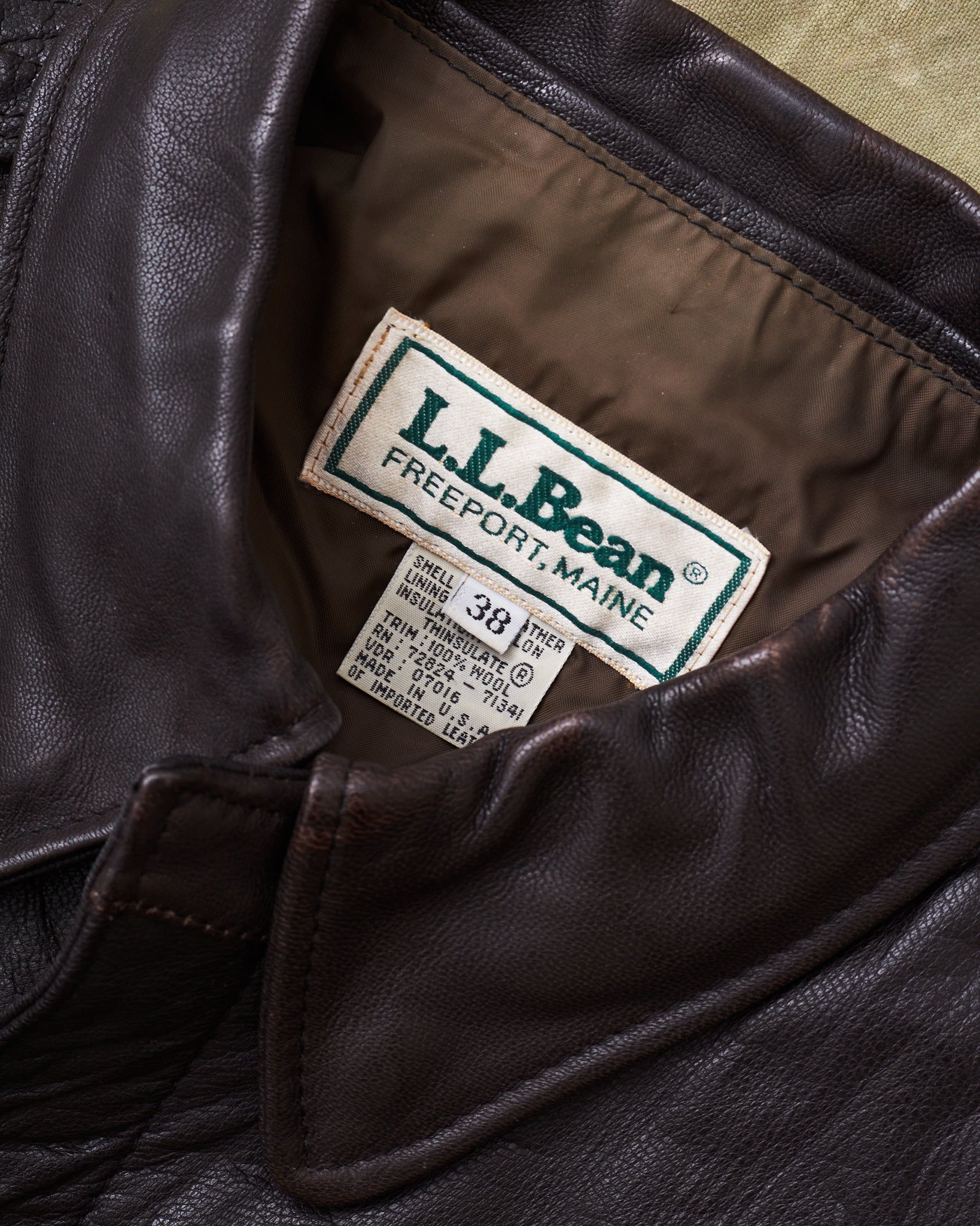 Vintage L.L. Bean A-2 Brown Leather Jacket Thinsulate Insulated Size 3 – Second Sunrise