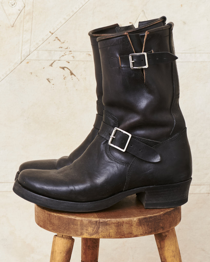 Second Hand Råland Bootmaker Engineer Boots Horsehide Black Handmade I ...