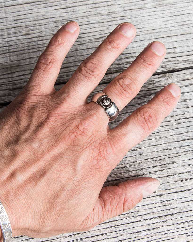 Tenable Crafts Mini Concho Silver Ring #192 – Second Sunrise
