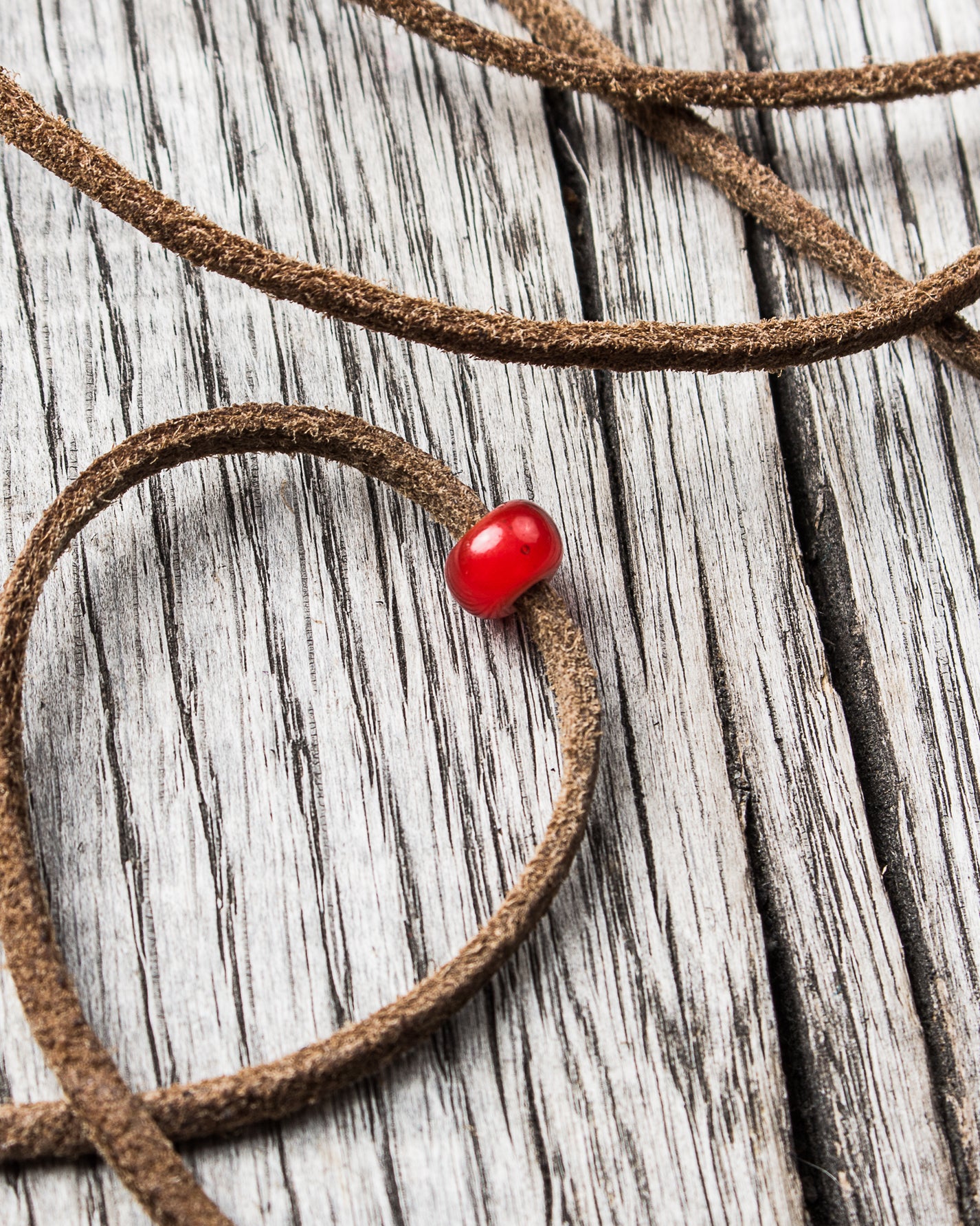 African White Heart Trade Bead Red – Second Sunrise