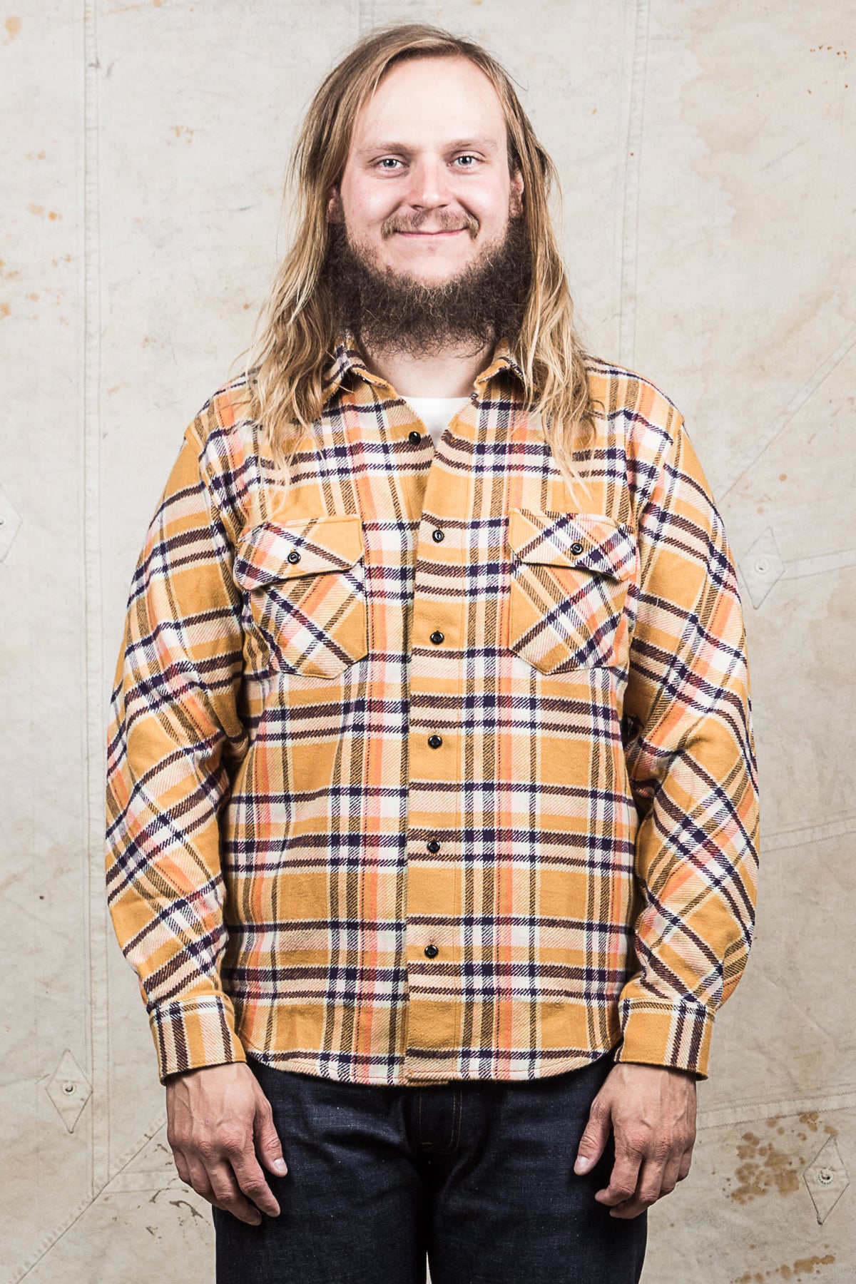 Indigofera Bryson Shirt Mustard/Navy/Pink – Second Sunrise
